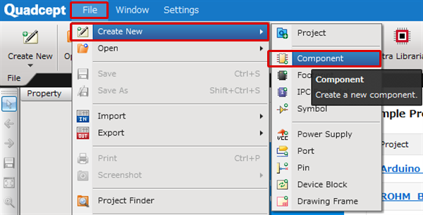 Quadcept - Sample: Creating a component